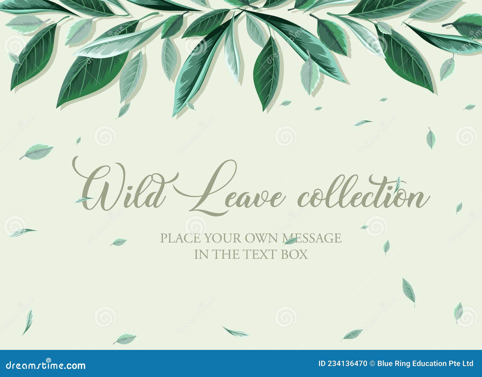 Horizontal Card Template with Foliage Stock Vector - Illustration of ...