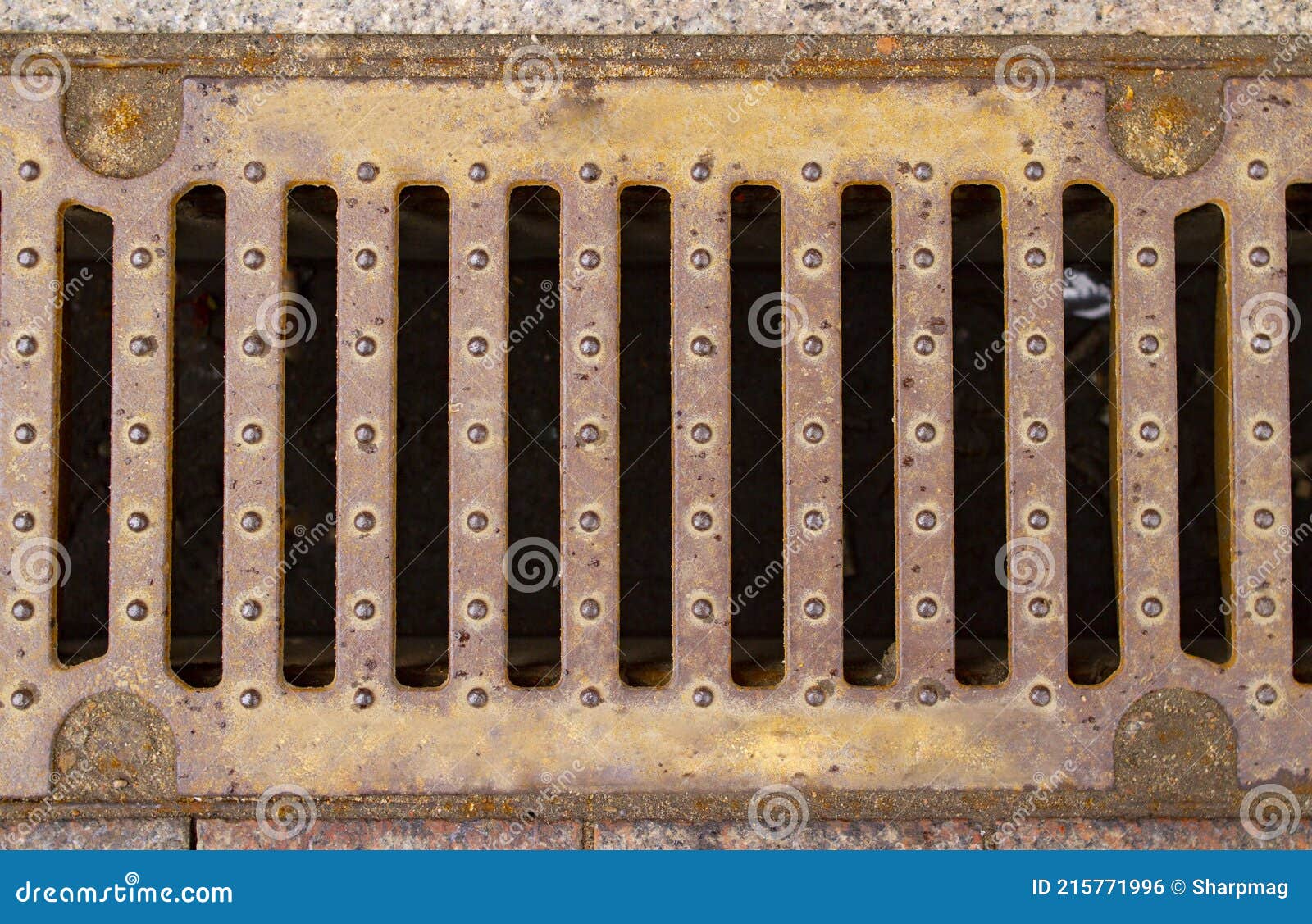 Horizontal Cast Iron Rusty Storm Drain Grate, Background Image, Texture ...