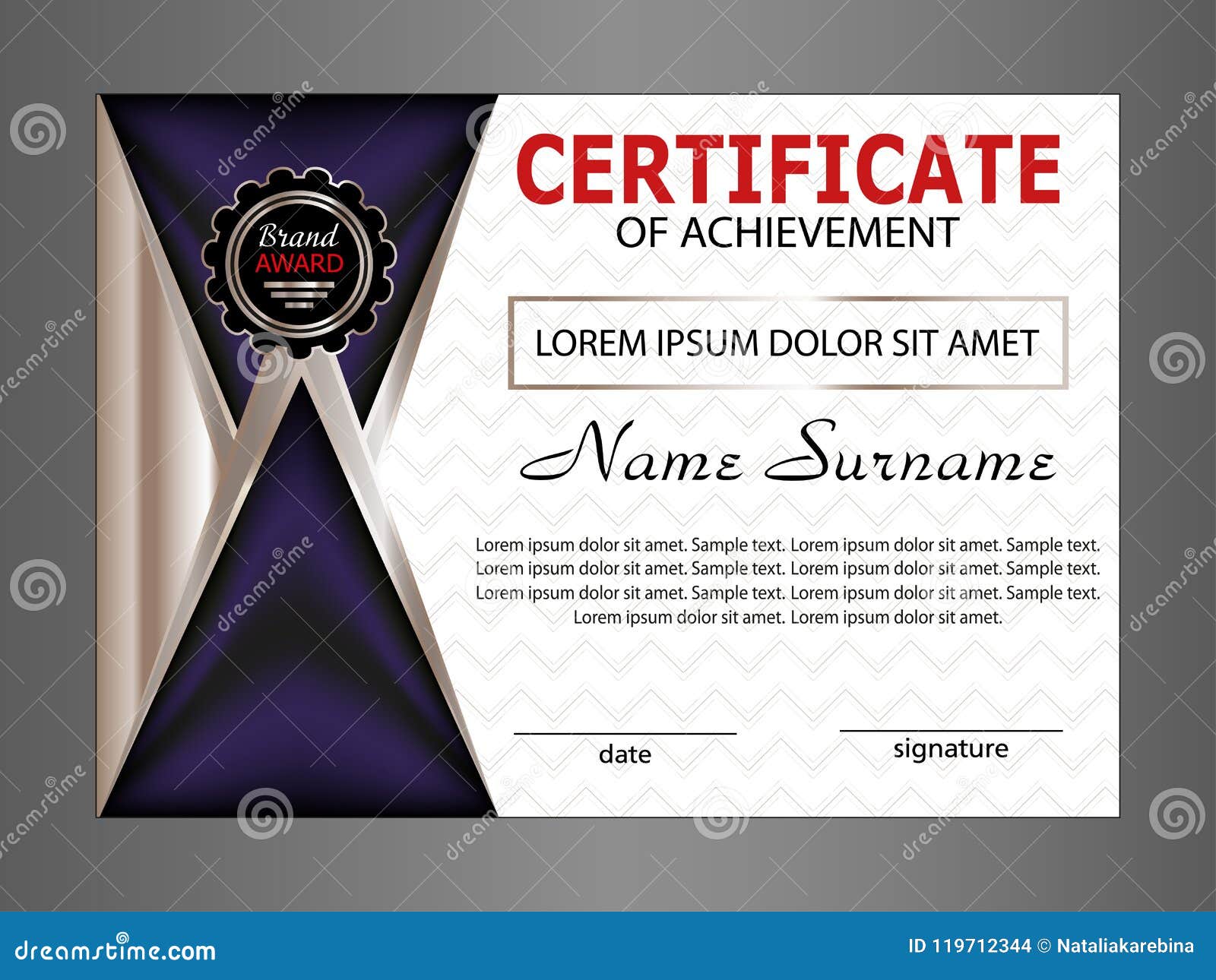 Horizontal Certificate or Diploma Template with Elegant Elements Design ...