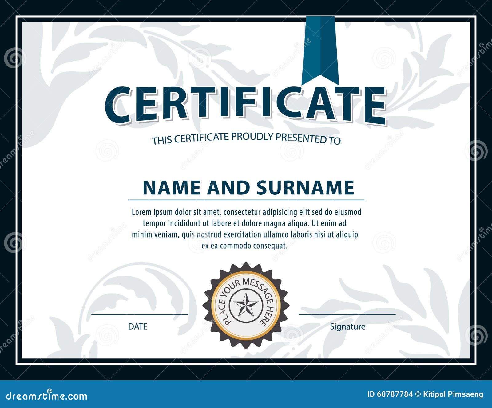 Horizontal Certificate Template,diploma,Letter Size ,vector Stock ...