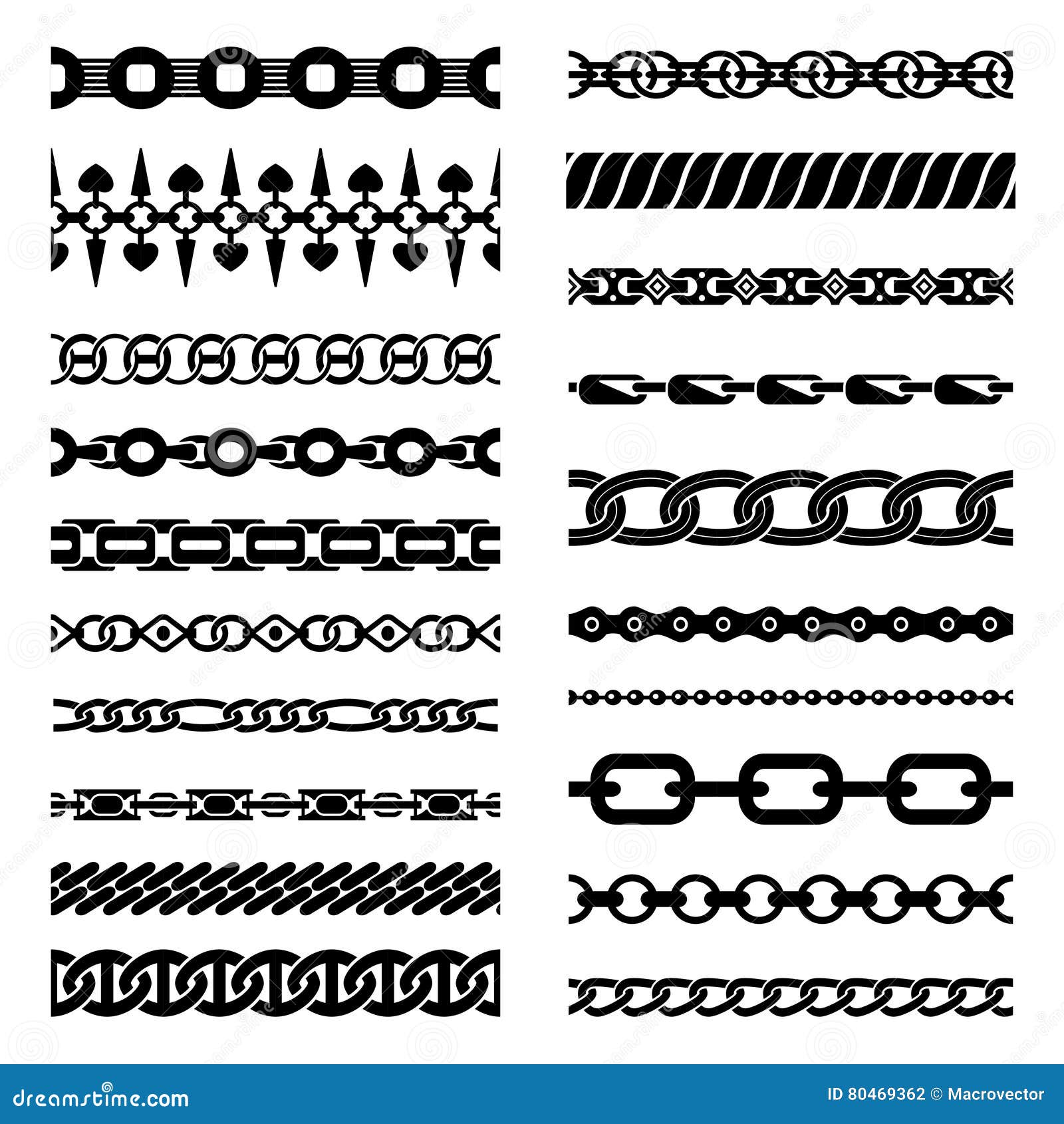 Horizontal Chains Collection Stock Vector - Illustration of design ...