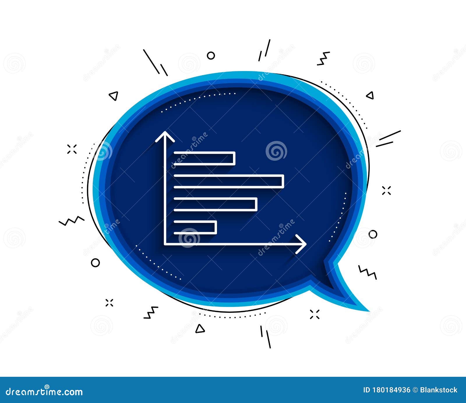 Horizontal Chart Line Icon. Column Graph Sign. Vector Stock Vector ...