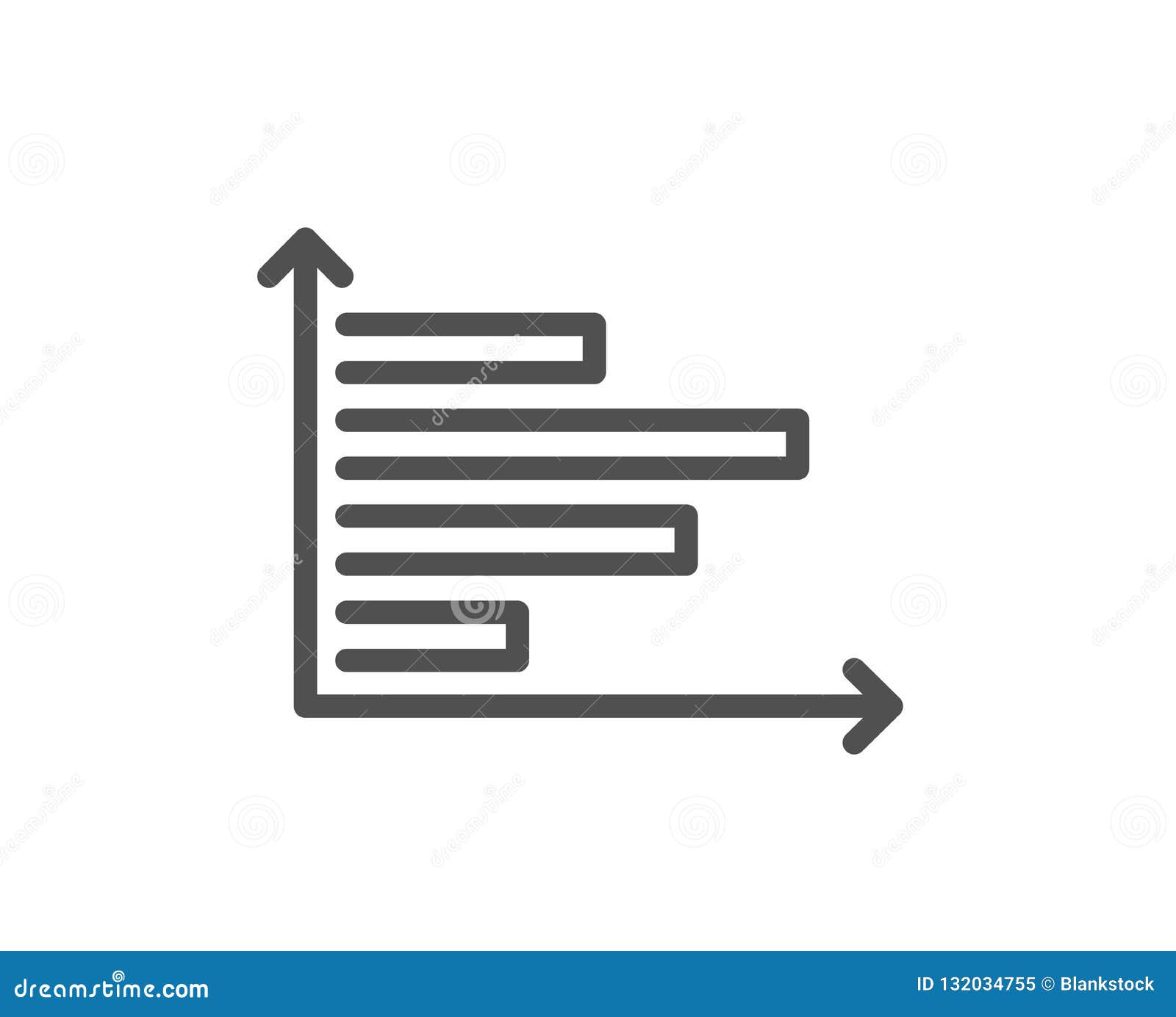 Horizontal Chart Line Icon. Column Graph Sign. Vector Stock Vector ...