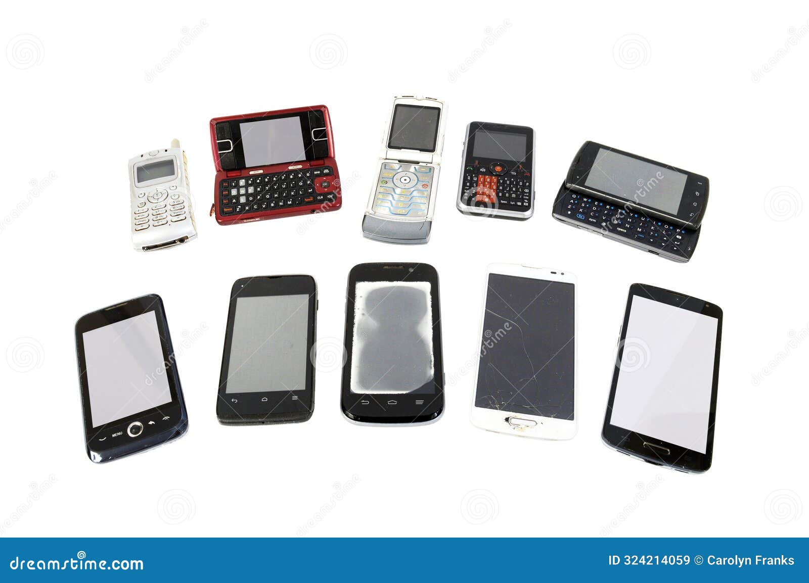 Two Cellphones In Different Sizes On Pink Background Royalty-Free Stock ...