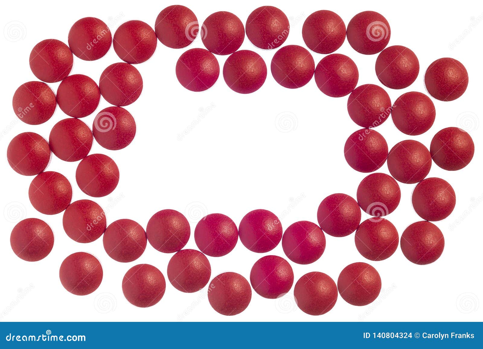 Red Pain Relief Tablets Isolated on White with Copy Space Stock Photo ...