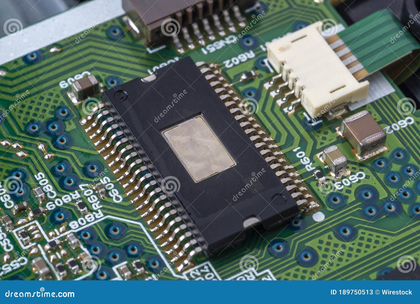 Horizontal Closeup Shot of Microchip Schemes Stock Image - Image of ...