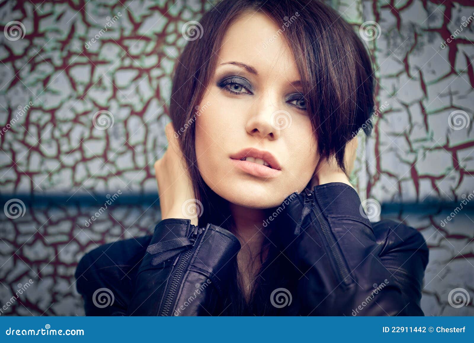 Horizontal Closeup Woman Portrait Stock Photo - Image of industrial ...