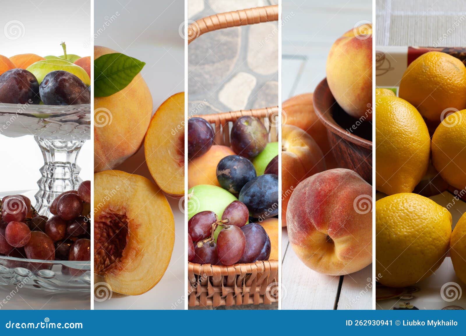 Horizontal Collage. Which Includes Different Fruits Stock Image - Image ...