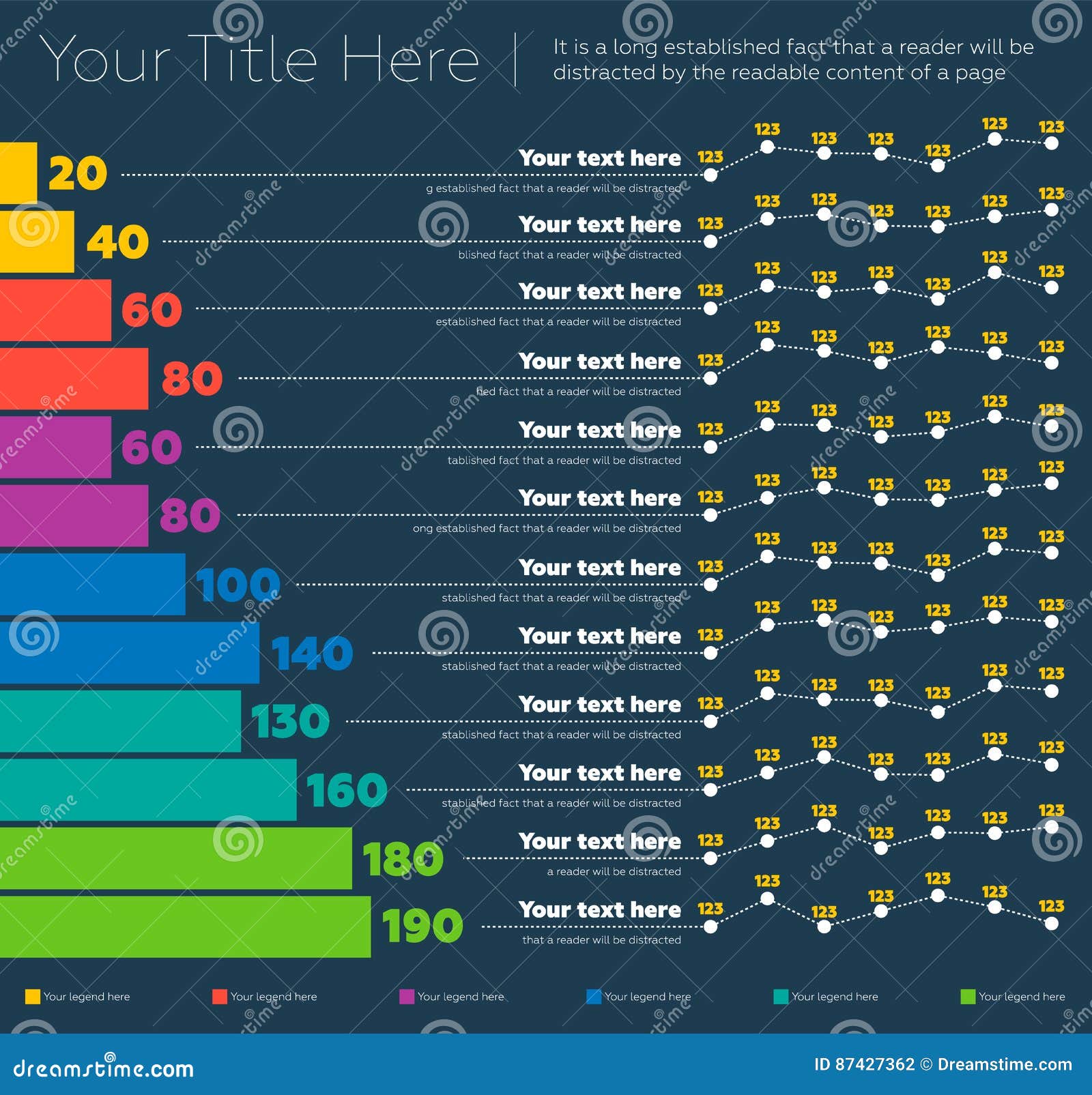 Horizontal Color Line Diagrams Stock Vector - Illustration of layout ...