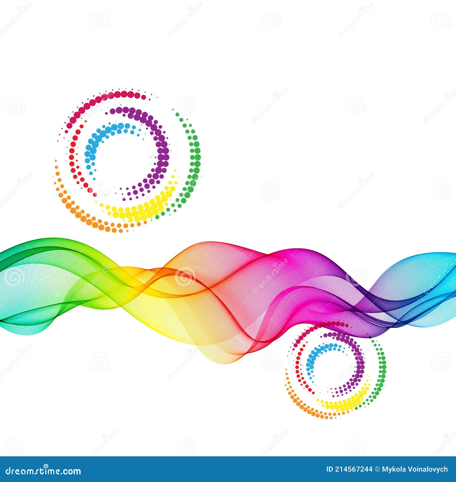 Horizontal Color Lines on Halftone Abstract Background. Vector Spectrum ...