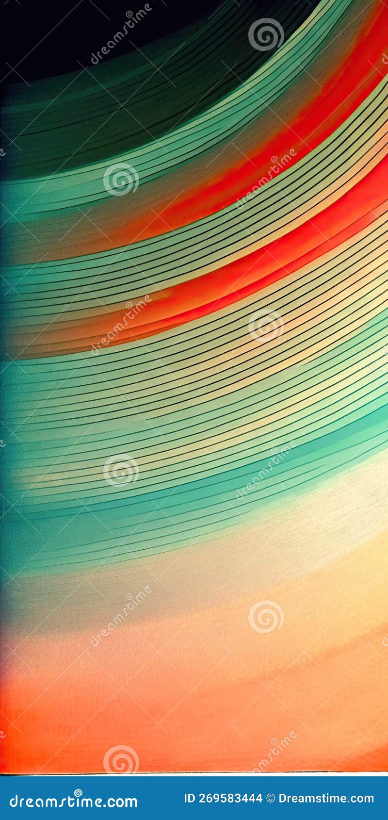 Horizontal Colorful Abstract Wave with Peru Firebrick a Illustration ...