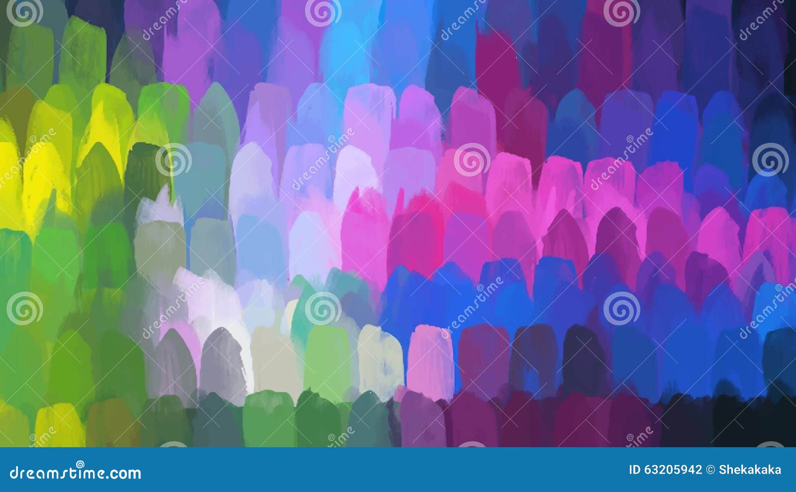 Horizontal Colorful Brush Strokes Background Stock Illustration ...