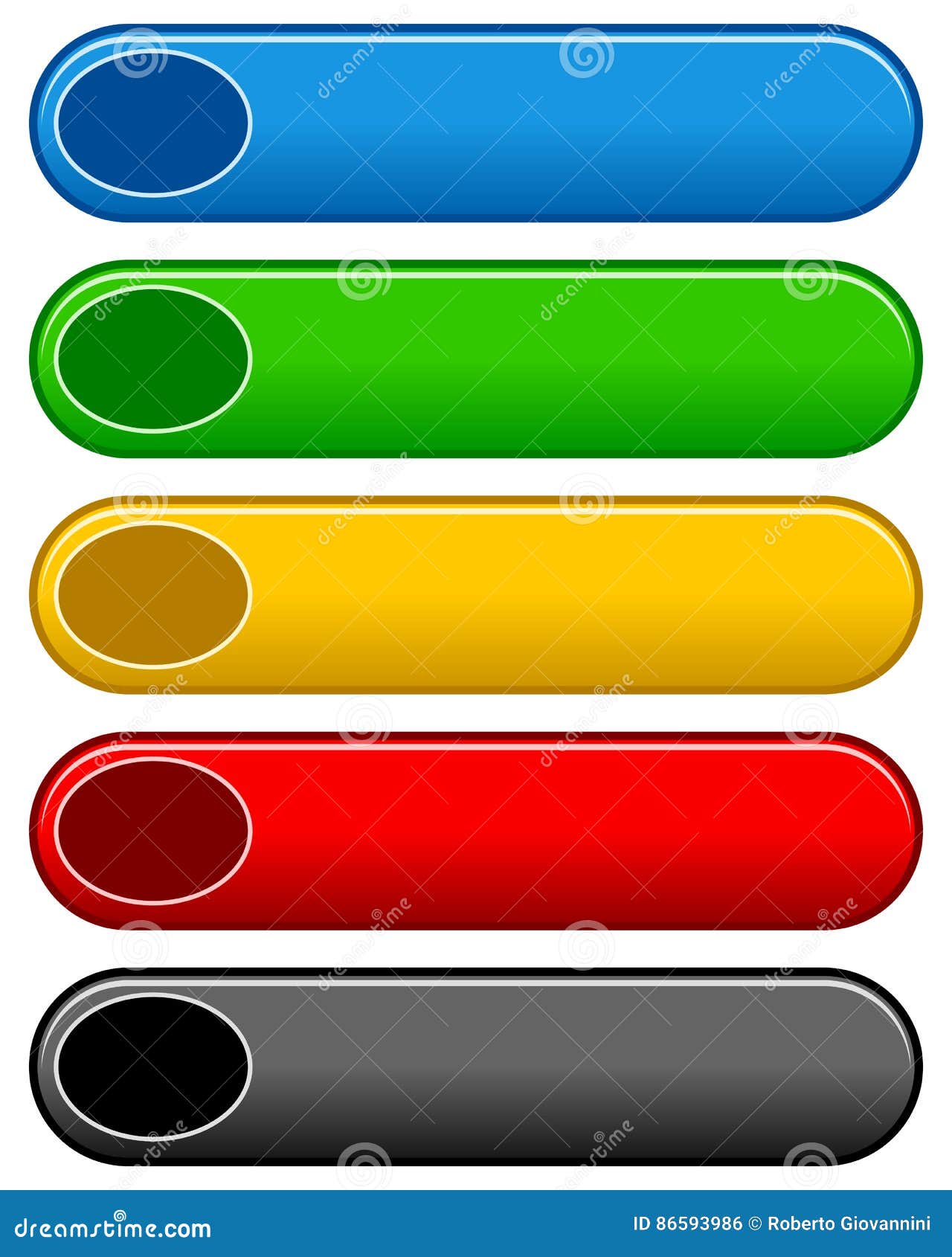 Horizontal Colorful Buttons Set Stock Vector - Illustration of drawing ...