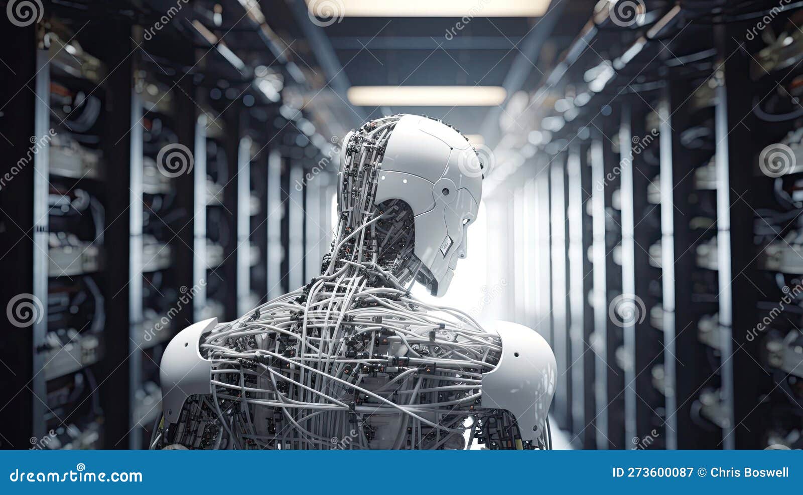 Horizontal Composition of CWhite Yborg Robot Looking To the Side in ...