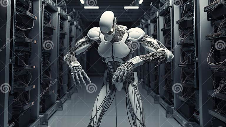 Horizontal Composition of Cyborg Robot Getting a Data Reboot AI CGI ...