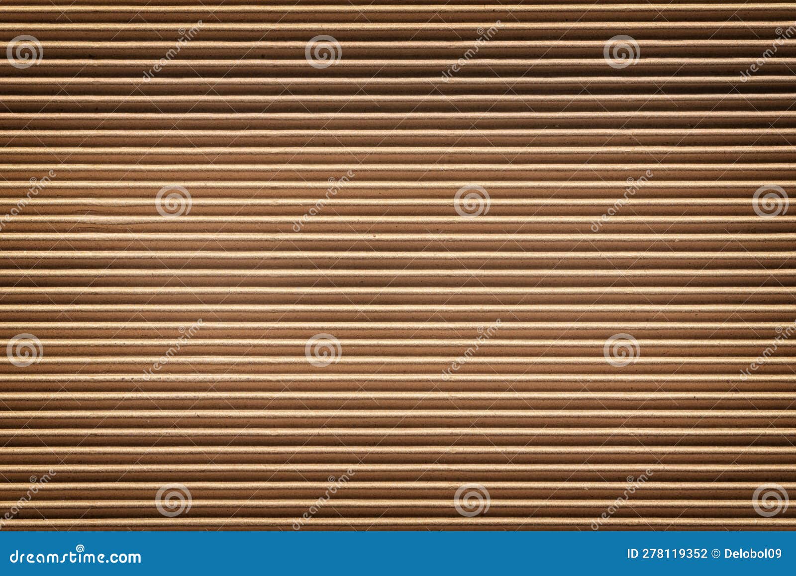 Horizontal Corrugated Brown Cardboard Texture, Background. Stock Photo ...