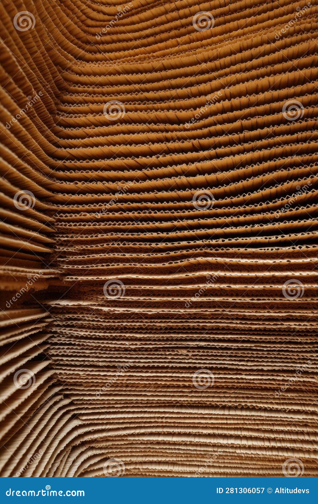 Horizontal Corrugated Cardboard Close-up Stock Image - Image of ...