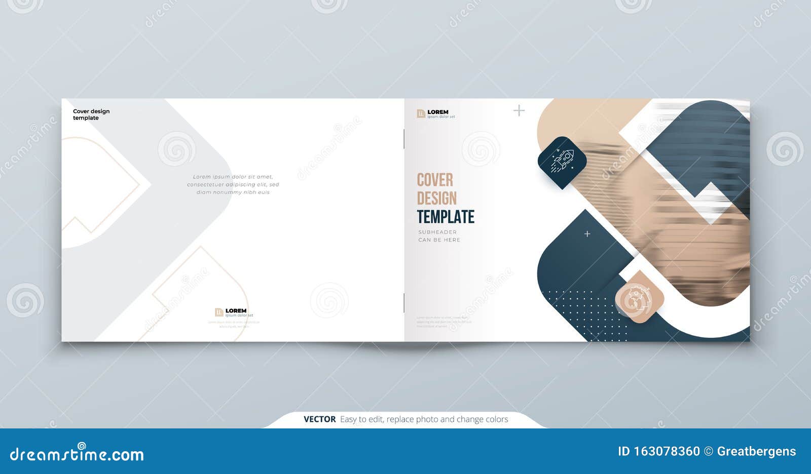 Horizontal Cover Design. Landscape A4 Cover Template for Brochure ... Horizontal Cover Design. Landscape A4 Cover Template for Brochure ...