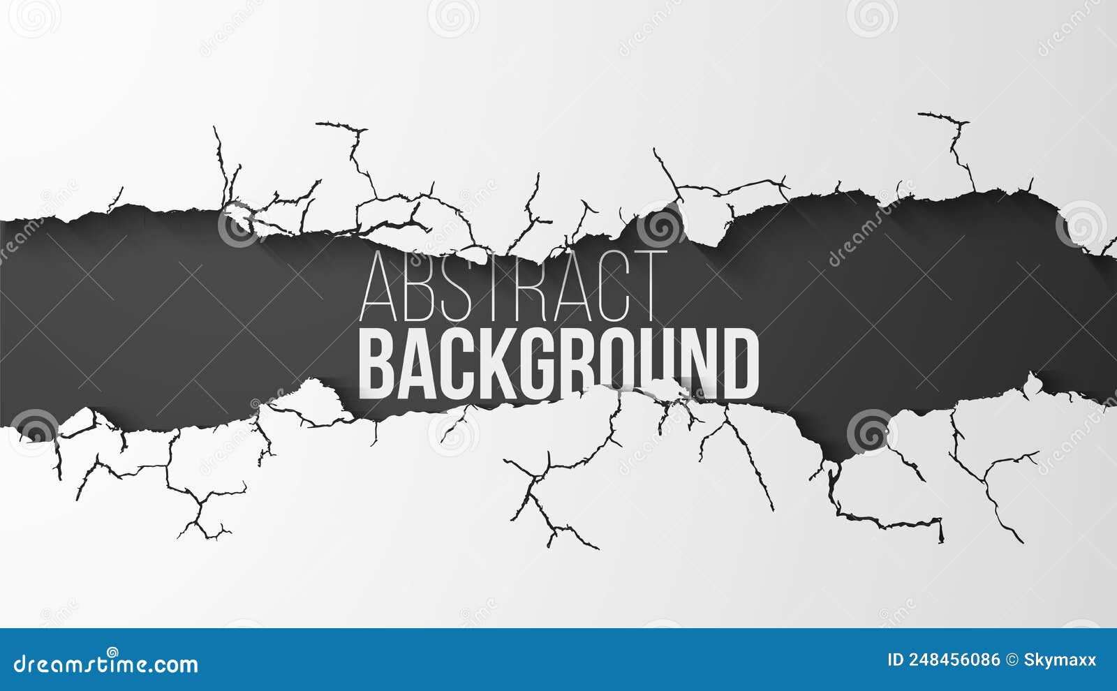 Horizontal Cracked Hole in the Wall Banner Stock Vector - Illustration ...