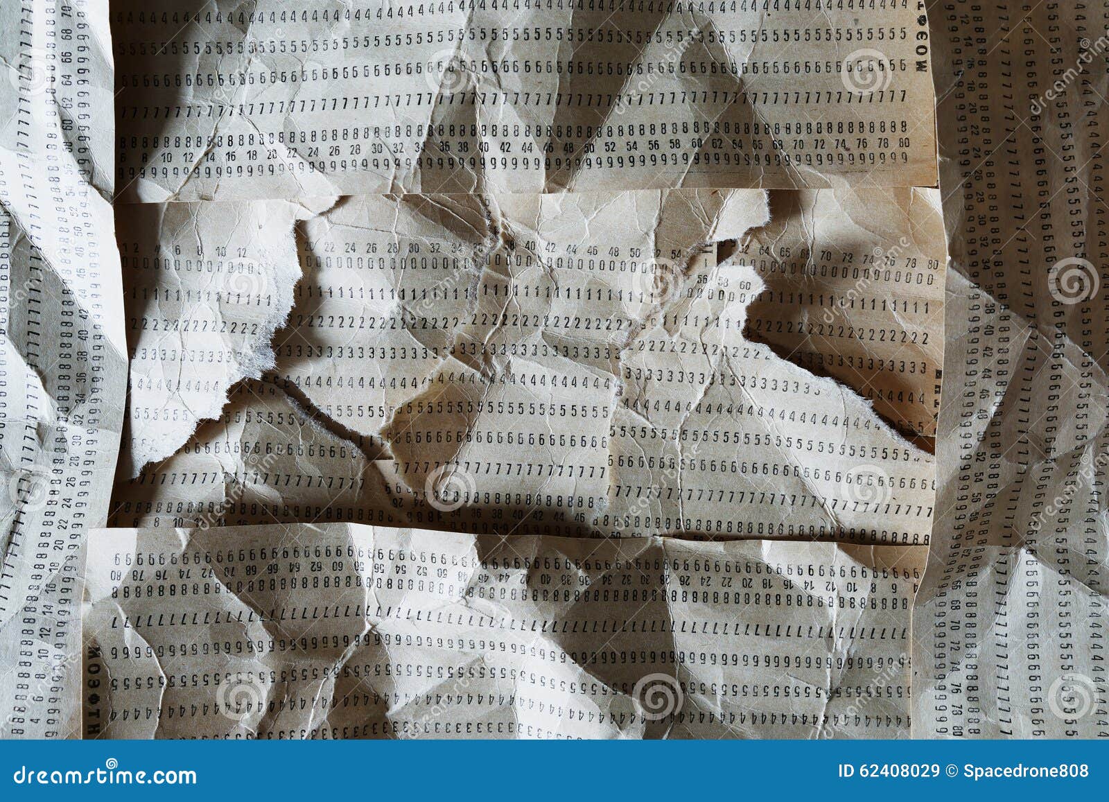 Horizontal Crumpled Punched Cards Stock Image - Image of composition ...