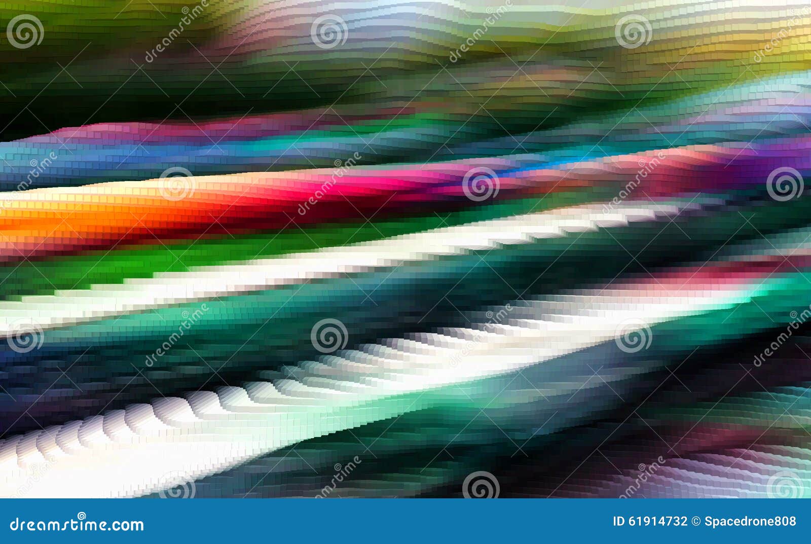 Horizontal 3d Vivid Cube Pixel Abstraction Stock Illustration ...