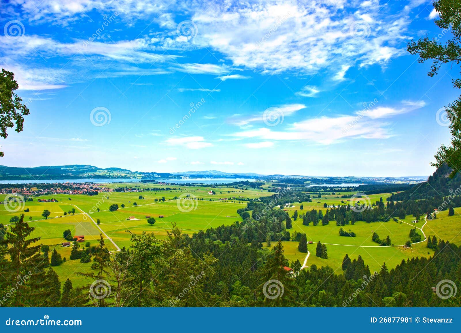 Horizontal De La Bavière. Schwangau, Lac Forggensee Image stock - Image ...