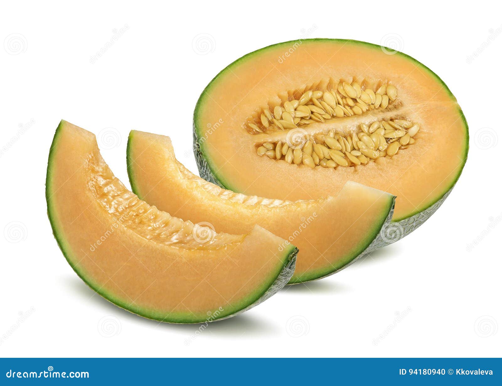 Horizontal De Melon Et De Morceaux De Cantaloup D'isolement Sur Le ...