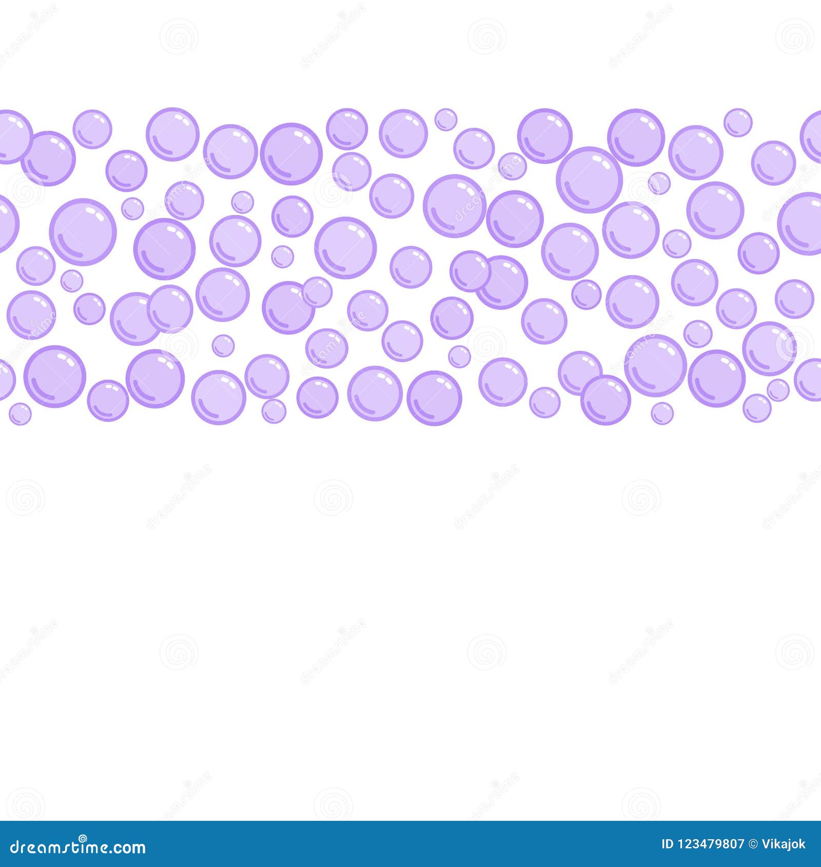 Horizontal Decorative Line with Soap Bubbles, Background with Water ...