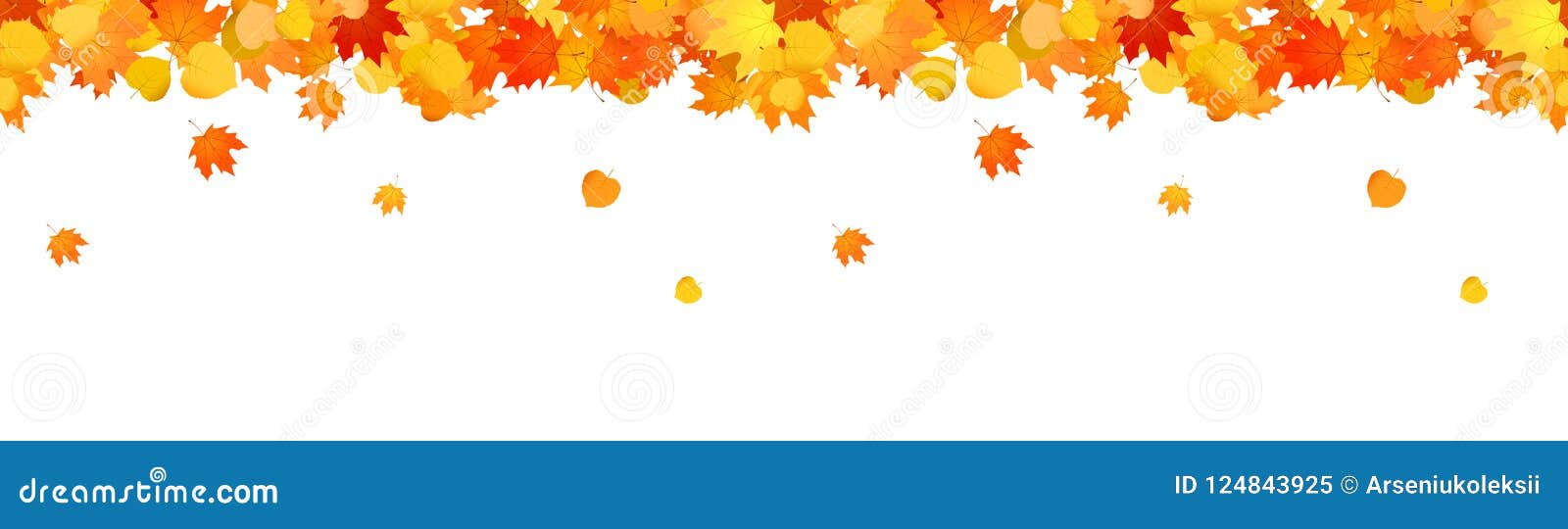 Horizontal Decorative Seamless Header with Falling Leaves for Sites ...