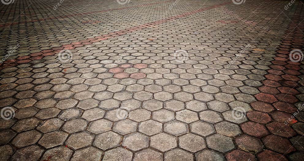 Horizontal Design on the Floor with Octagon Shape Bricks, Texture for ...