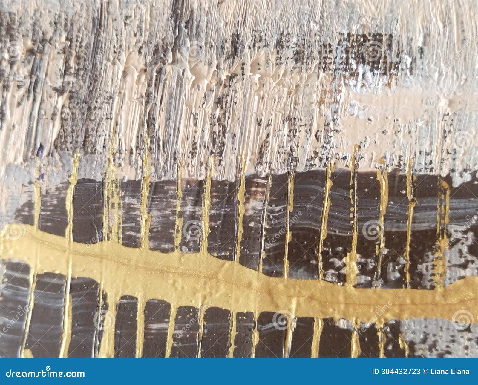 Horizontal Design Gold Abstract Painting Texture Canvas Stock Image ...