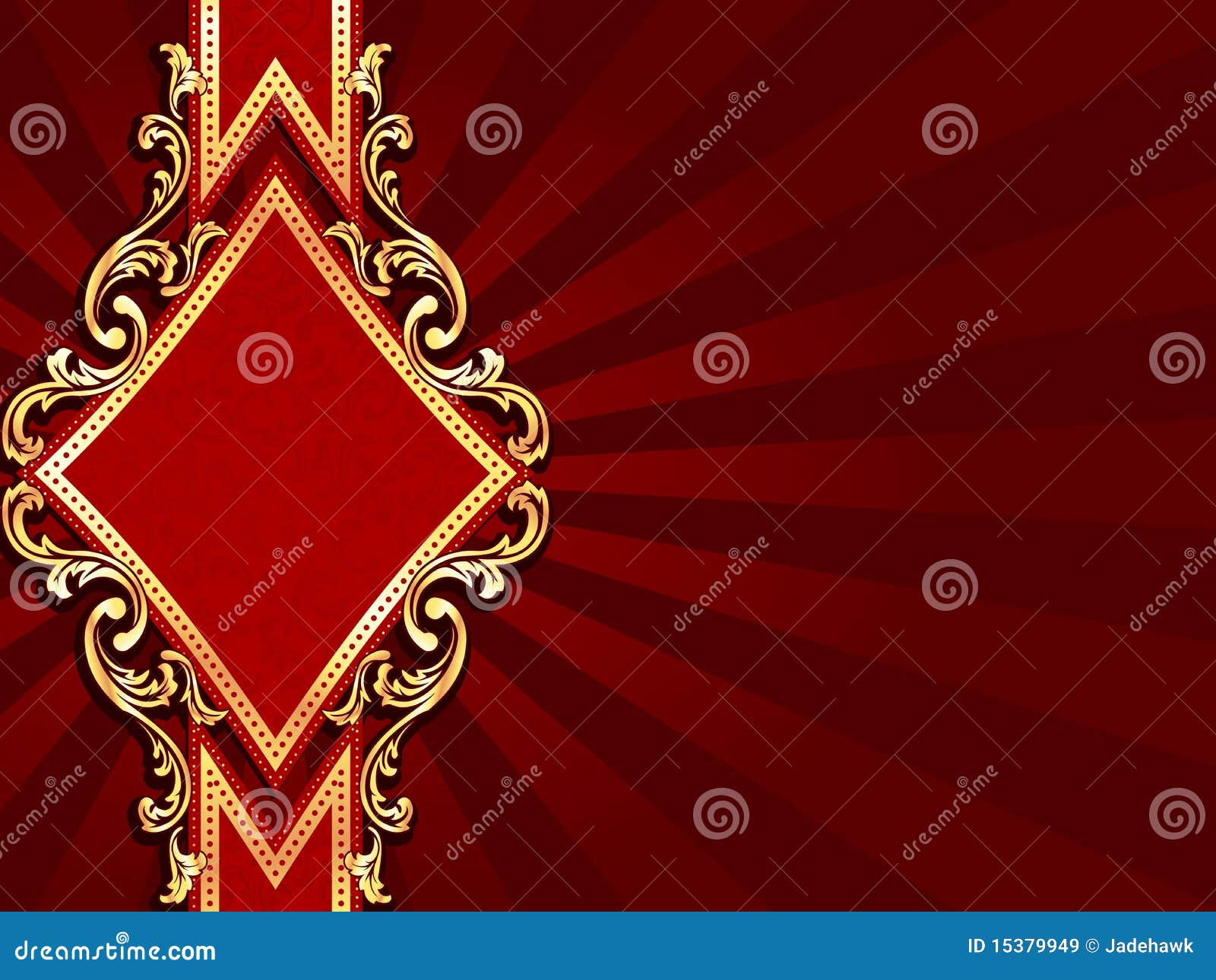 Horizontal Diamond-shaped Red Banner with Gold Fil Stock Vector ...