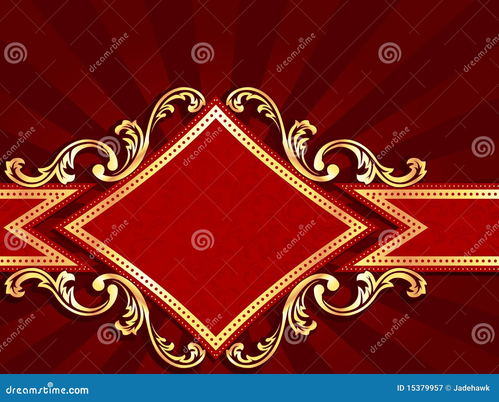 Horizontal Diamond-shaped Red Banner with Gold Fil Stock Vector ...