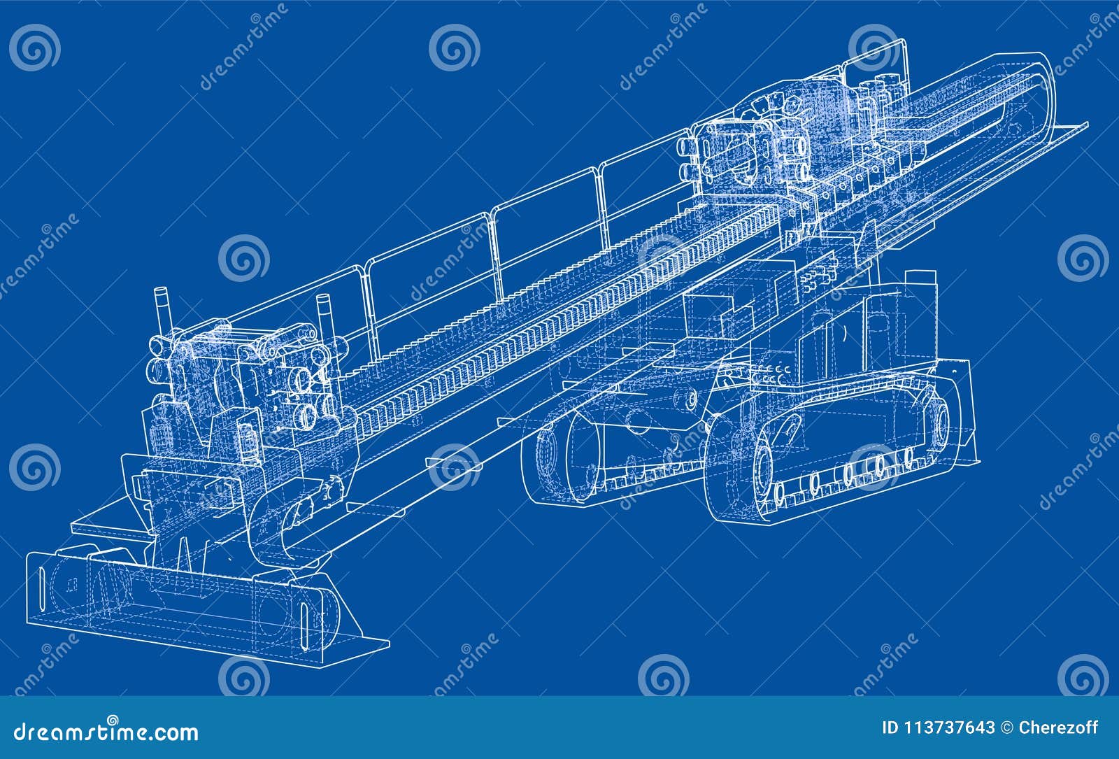 Horizontal Directional Drilling Machine Vector Stock Vector ...