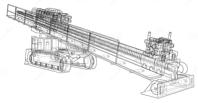 Horizontal Directional Drilling Machine Vector Stock Vector ...