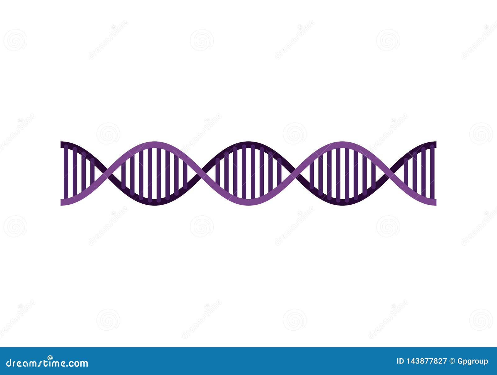 Horizontal Dna Chain Science Colorful Icon Stock Vector - Illustration ...