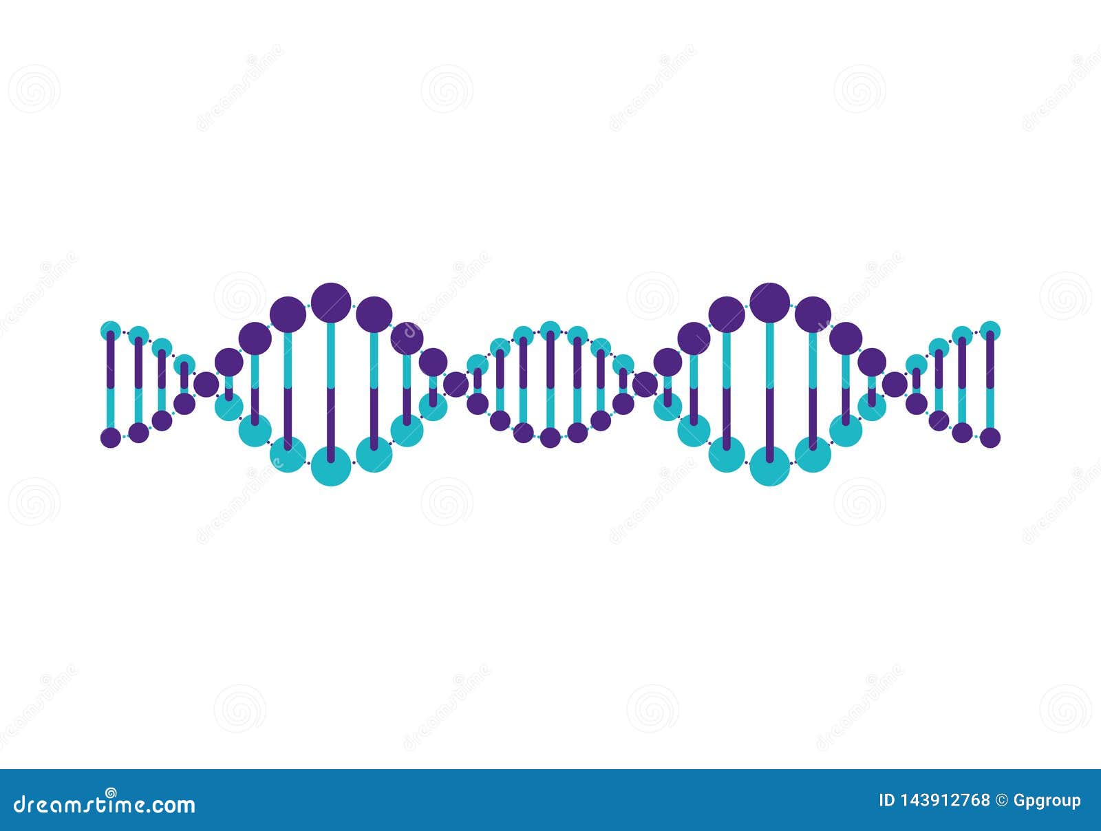 Horizontal Dna Chain Science Colorful Icon Stock Vector - Illustration ...