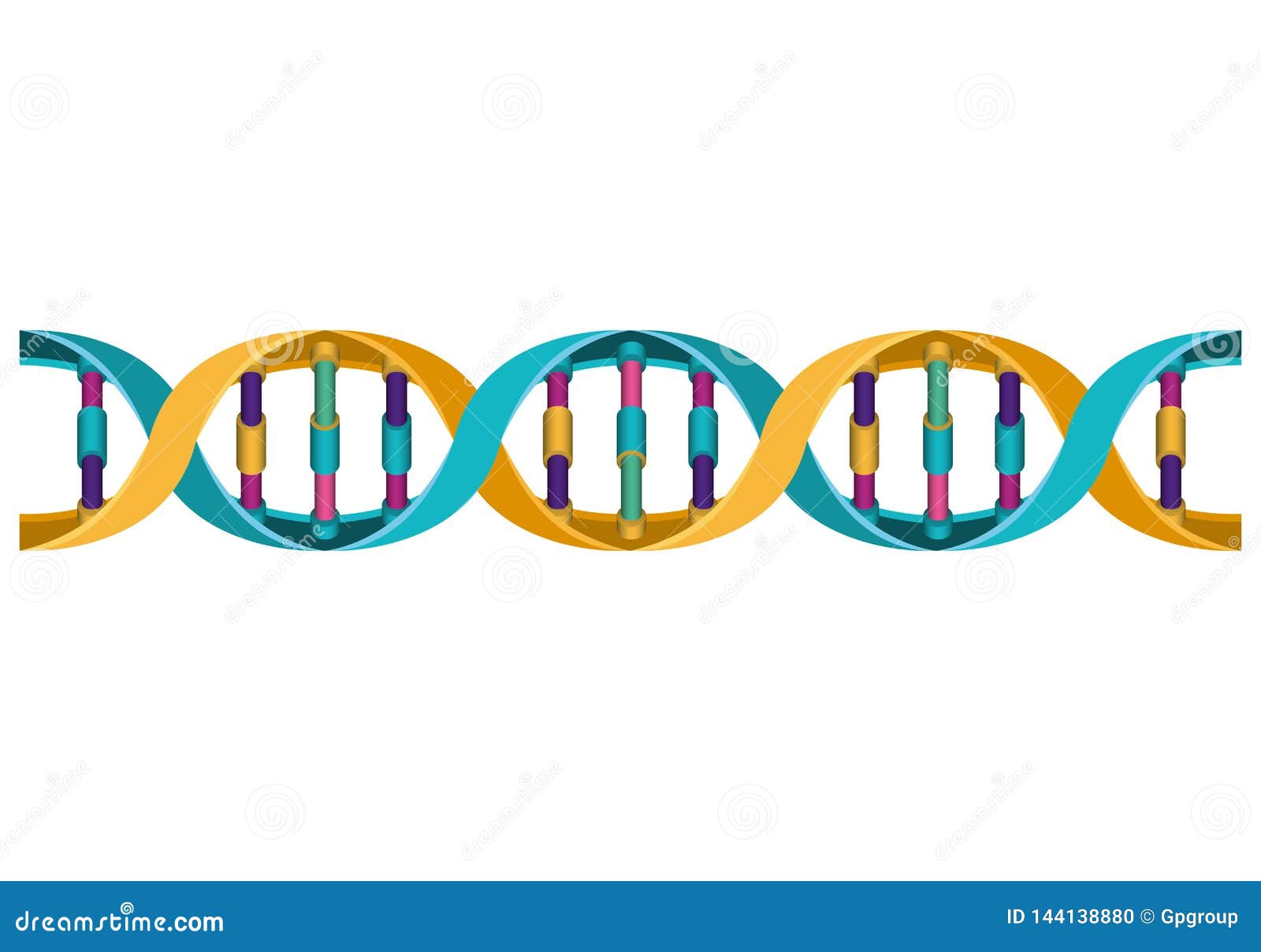 Horizontal Dna Chain Science Colorful Icon Stock Vector - Illustration ...