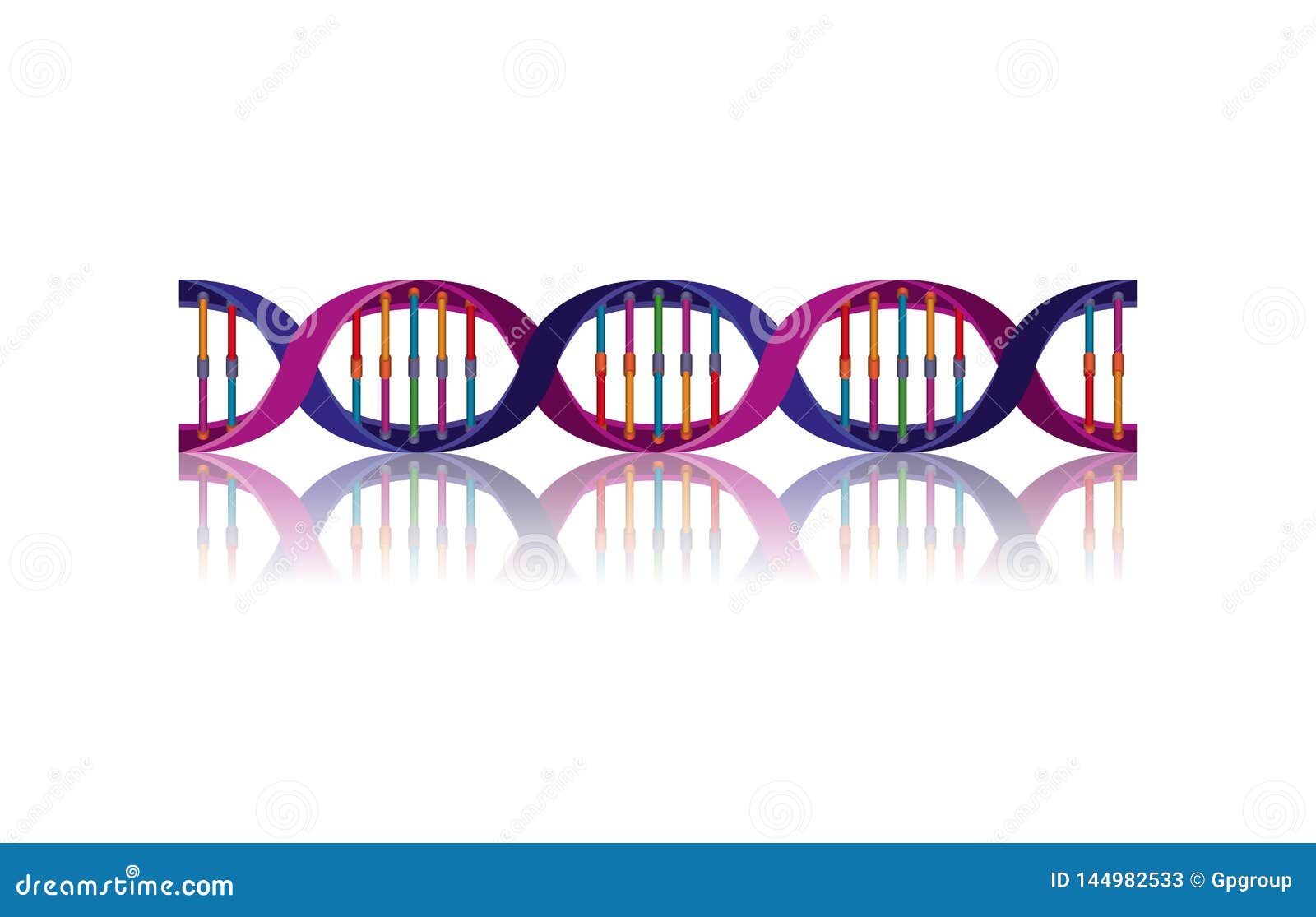 Horizontal Dna Chain Science Colorful Icon Stock Vector - Illustration ...