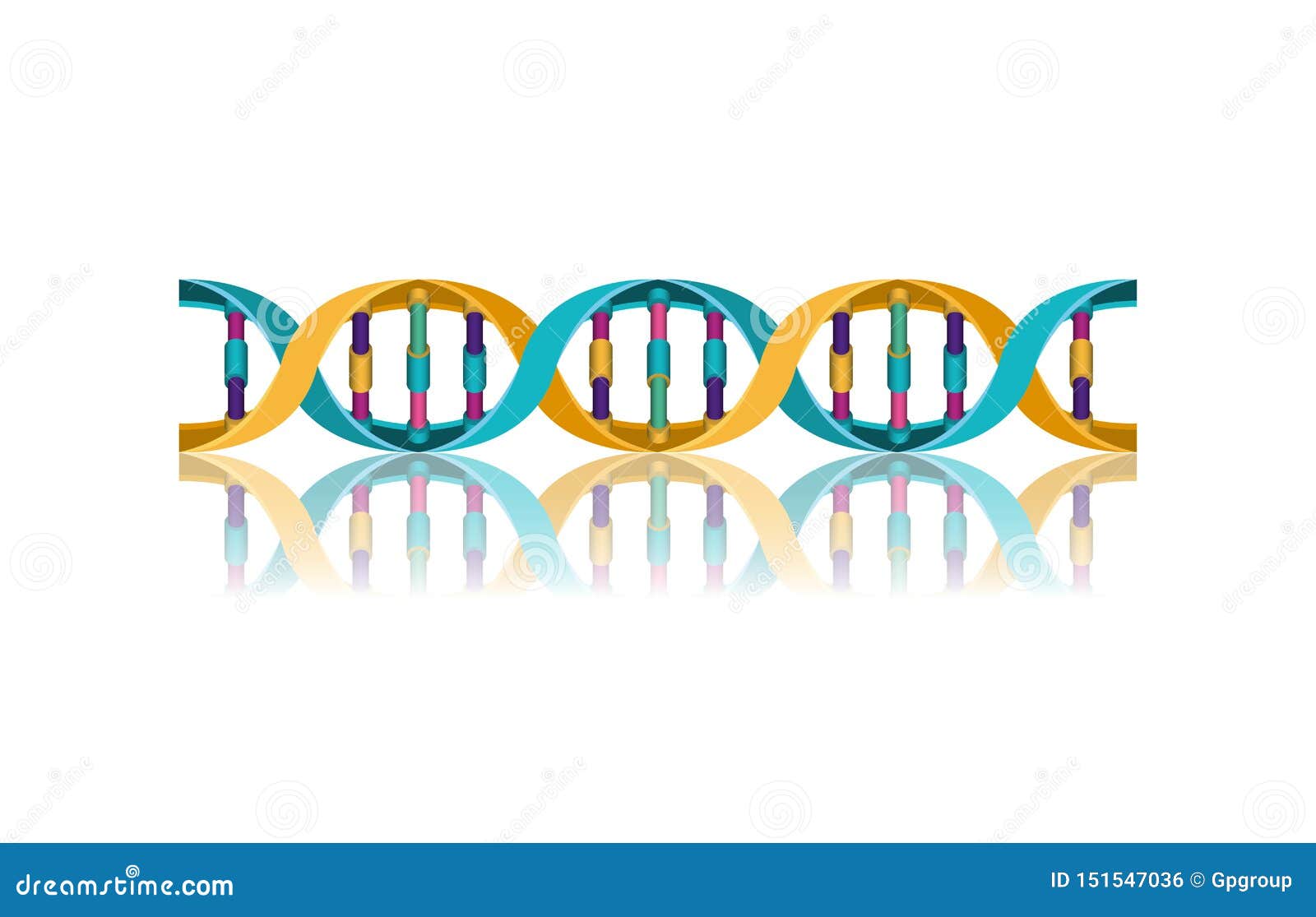 Horizontal Dna Chain Science Colorful Icon Stock Vector - Illustration ...