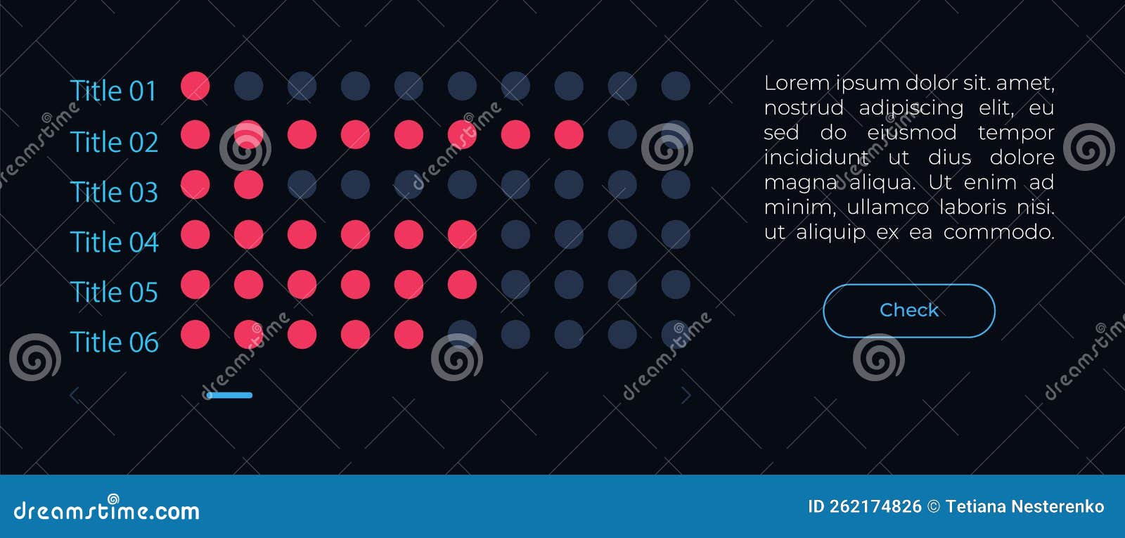 Horizontal Dot Chart UI Element Template Stock Vector - Illustration of horizontal, website ...