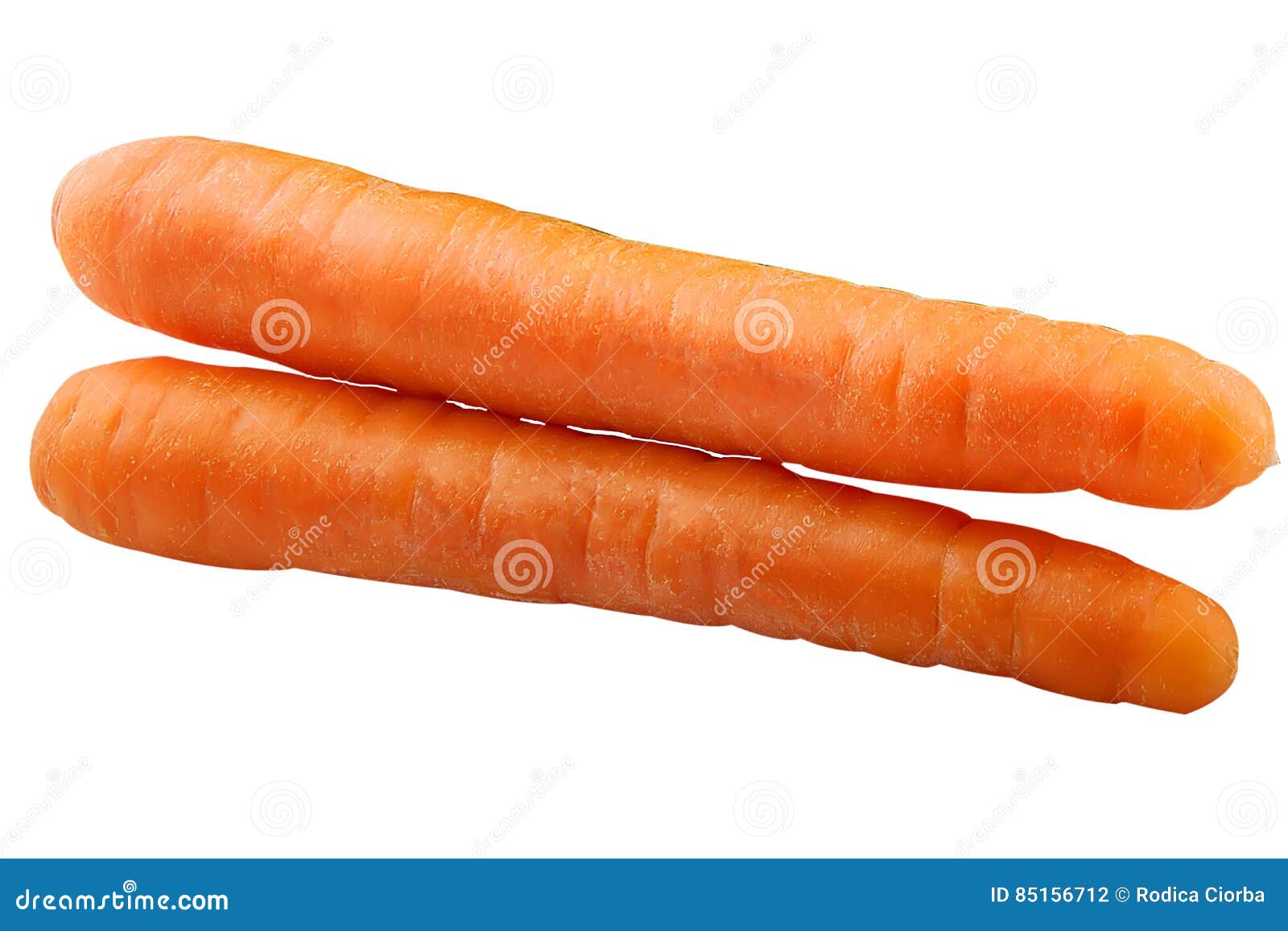 Horizontal Double Carrot Isolated on White Background. Stock Photo ...