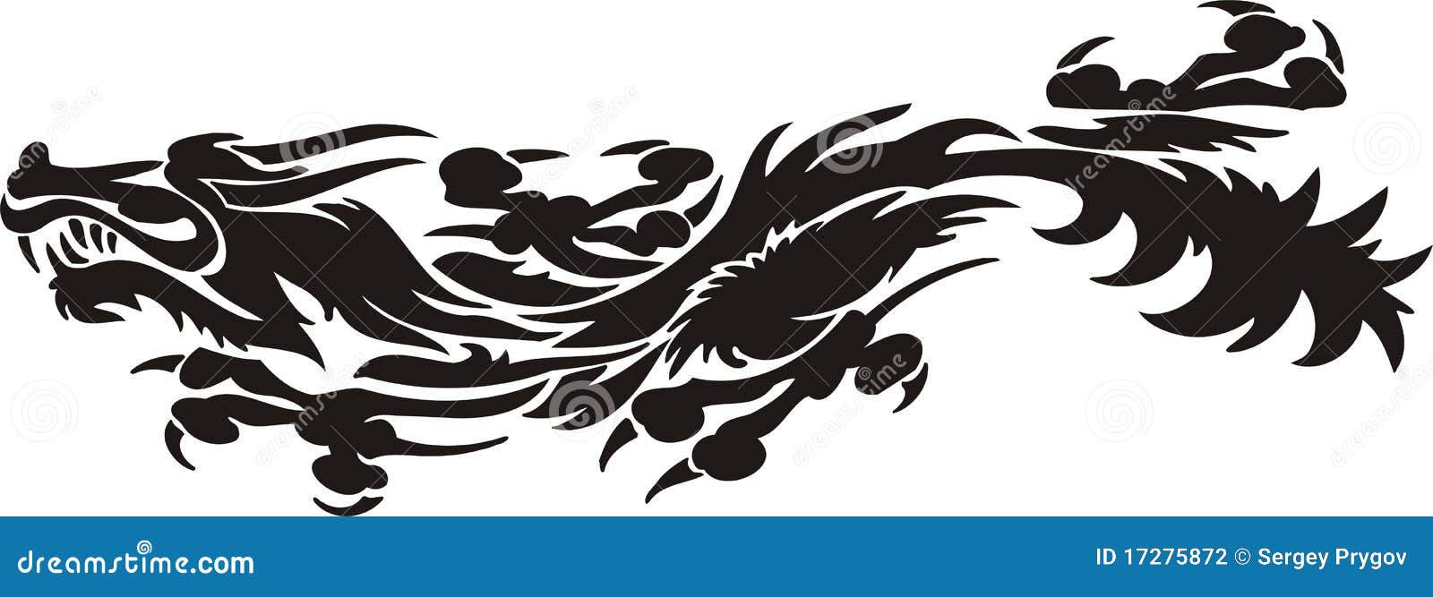 Horizontal Dragons. stock vector. Illustration of fear - 17275872