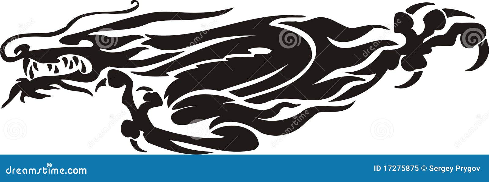 Horizontal Dragons. stock vector. Illustration of indian - 17275875