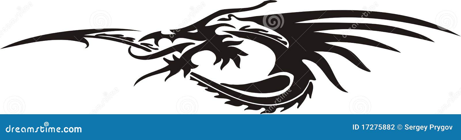 Horizontal Dragons. stock vector. Illustration of scale - 17275882