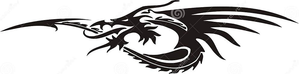 Horizontal Dragons. stock vector. Illustration of scale - 17275882