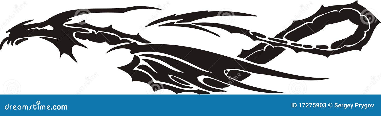 Horizontal Dragons. stock vector. Illustration of male - 17275903