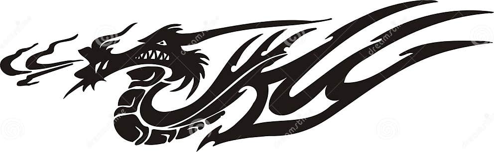 Horizontal Dragons. stock vector. Illustration of scale - 17275905