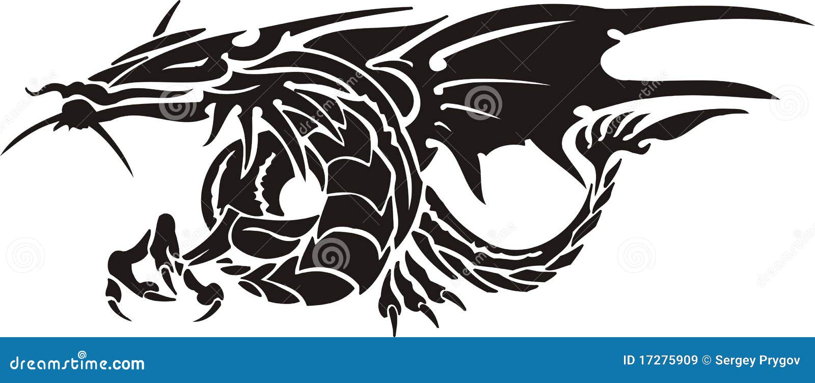 Horizontal Dragons. stock vector. Illustration of graphic - 17275909