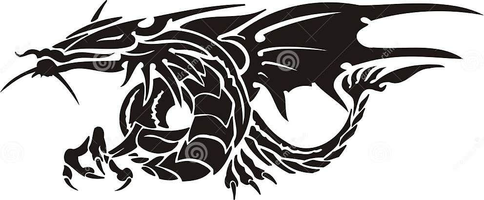 Horizontal Dragons. stock vector. Illustration of graphic - 17275909